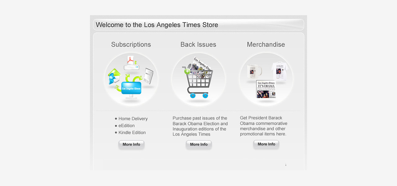 LA Times – Store Landing Pages High-Fidelity Wireframes - Melody SH Studio